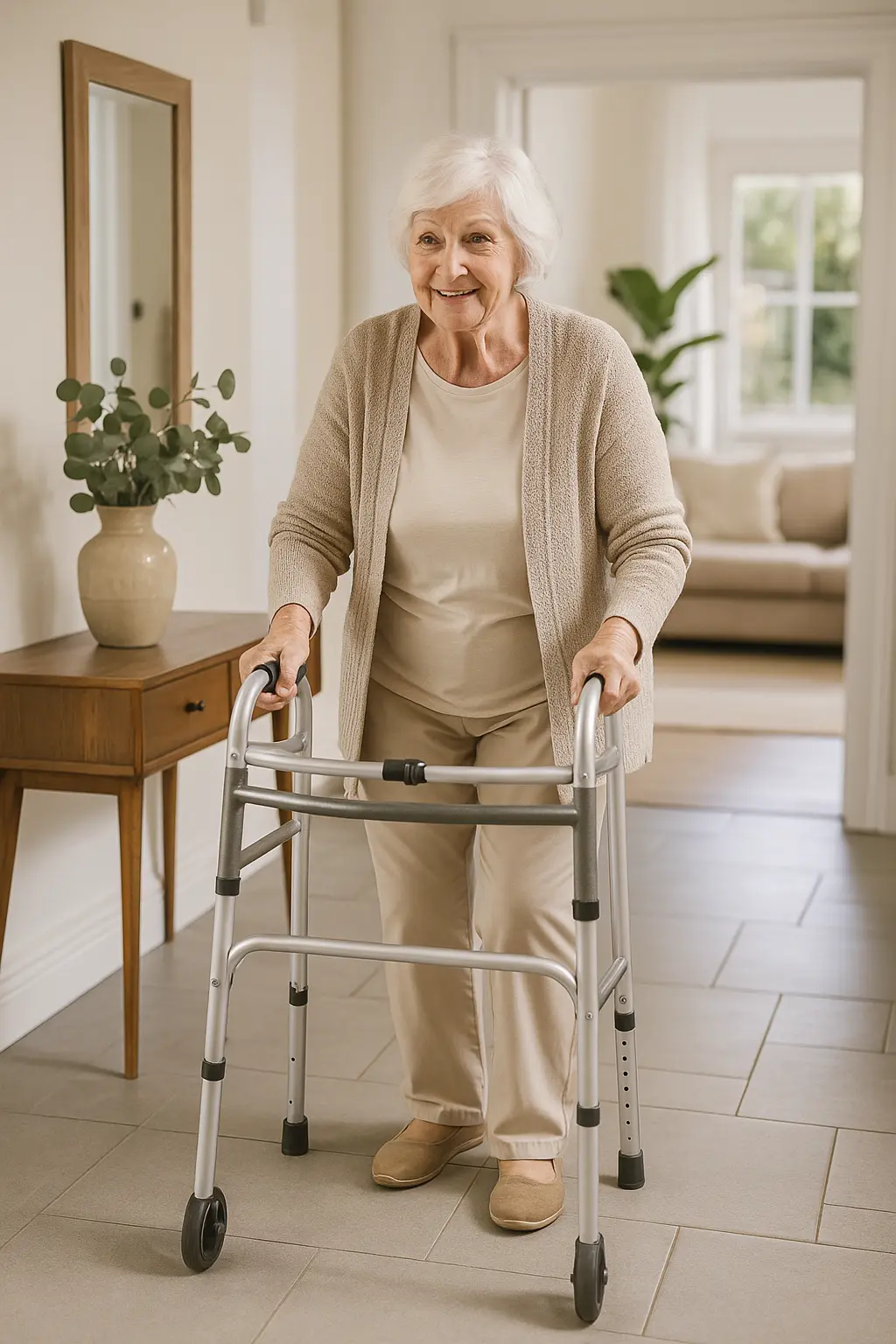 Déambulateur : réglage optimal pour marcher en toute sécurité